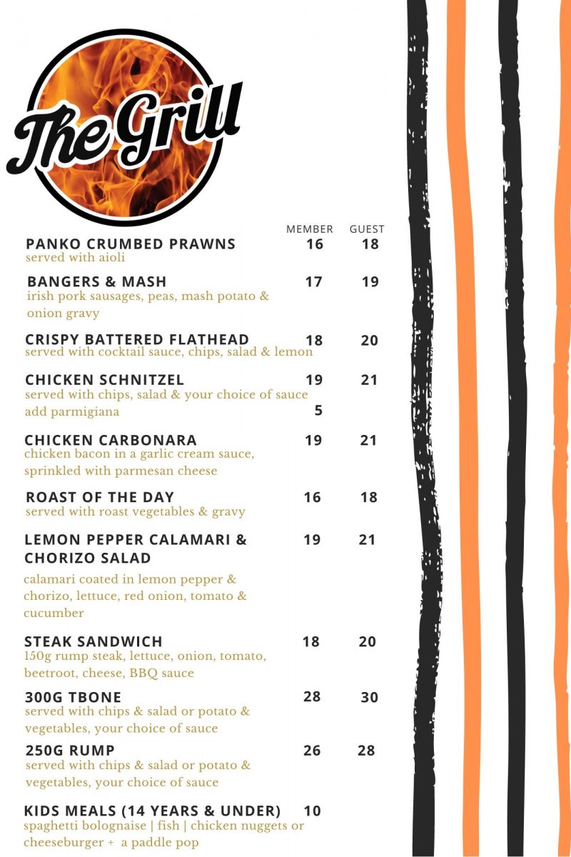Menu - Wynnum Manly Leagues Club