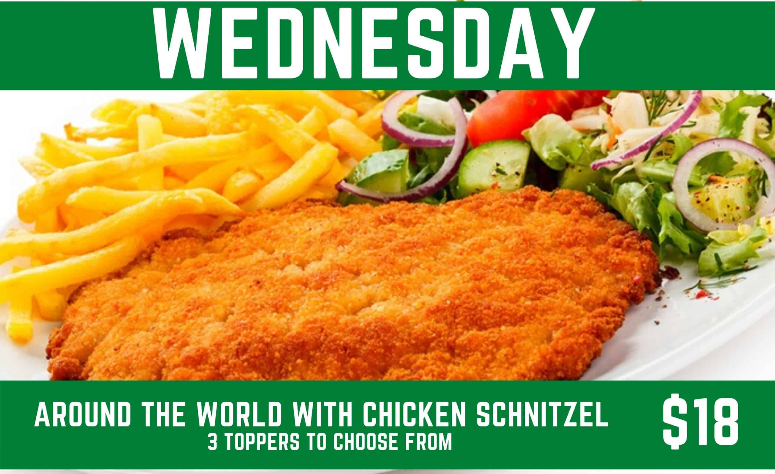 Wednesday - Around the World with Chicken Schnitzel - Wynnum Manly ...