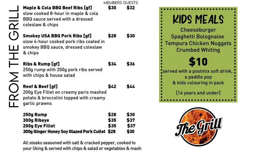 Menu - Wynnum Manly Leagues Club
